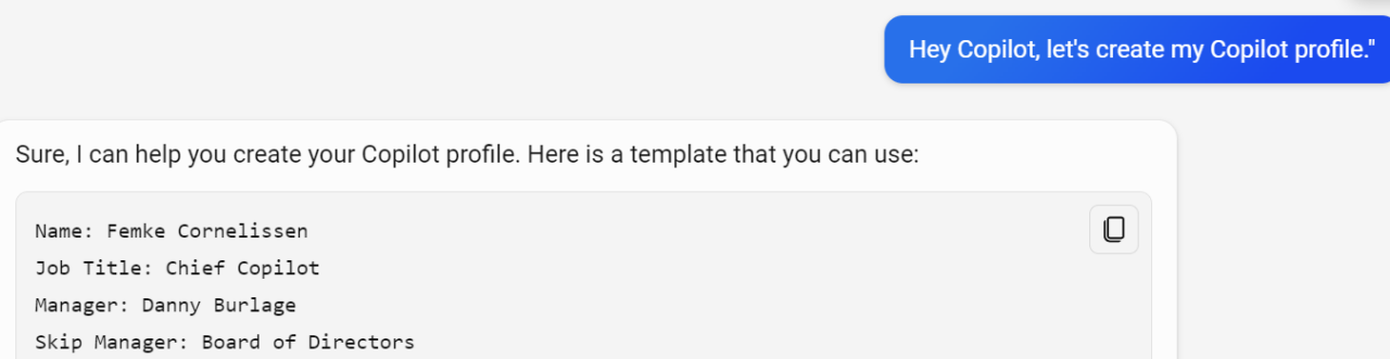 Create your personal Copilot profile | Team Copilot
